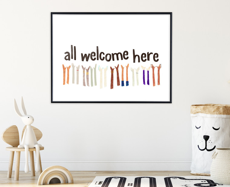 All Welcome Art Print. Diversity and Inclusivity Poster. - Echo-Lit