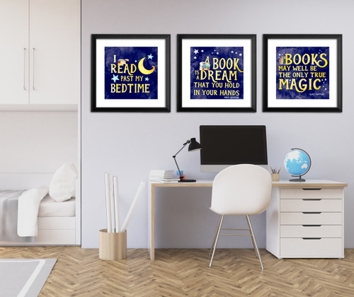 Literary Reading Poster Set of 3 - Literary Quote Prints. - Echo-Lit