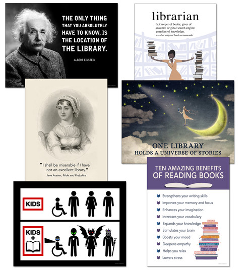 Library Themed Quote Art Prints Featuring Quotes From Jane Austen ...