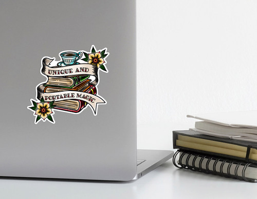 Portable Magic Books and Tea Sticker - Echo-Lit