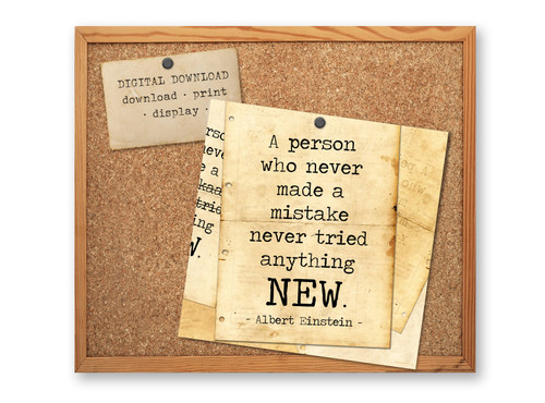 Albert Einstein Motivational Quote Poster DIGITAL DOWNLOAD - Echo-Lit