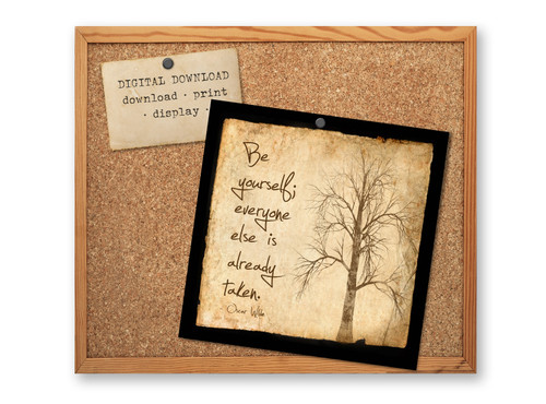 Oscar Wilde Be Yourself Literary Quote Poster DIGITAL DOWNLOAD - Echo-Lit