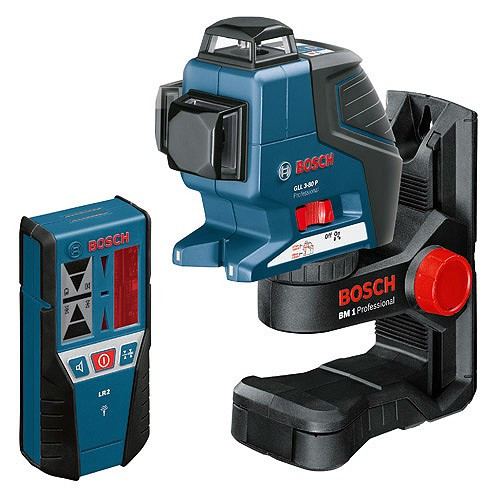 Bosch GLL 3-80p self leveling laser plus laser receiver plus Wall Mount ...