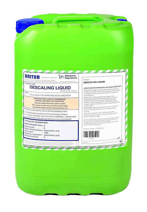 BUY ONLINE UNITOR DESCALING LIQUID 25 LITERS CAN - GZ Industrial ...