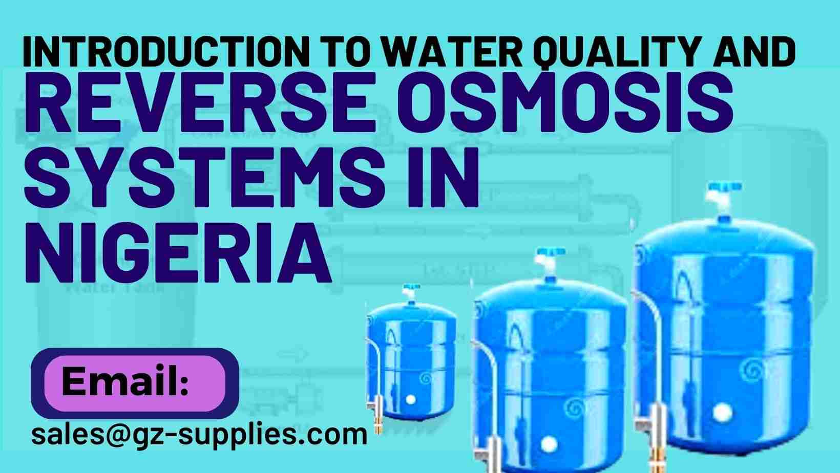 Introduction to Water Quality and Reverse Osmosis Systems in Nigeria ...