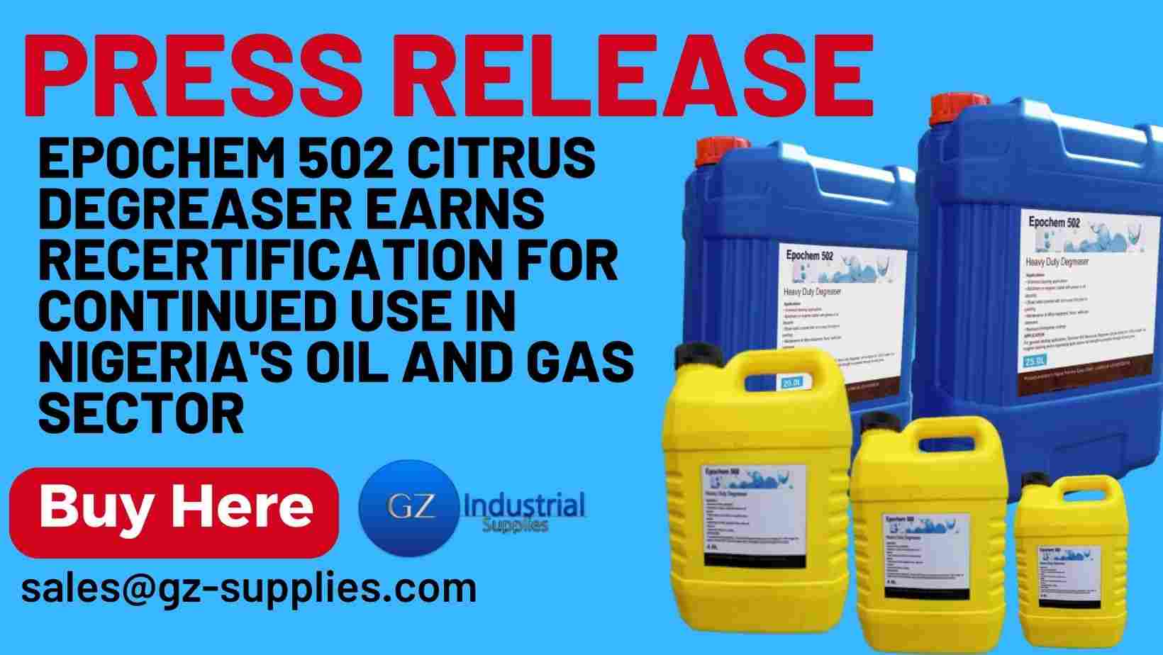 Press Release: Epochem 502 Citrus Degreaser Earns Recertification for ...