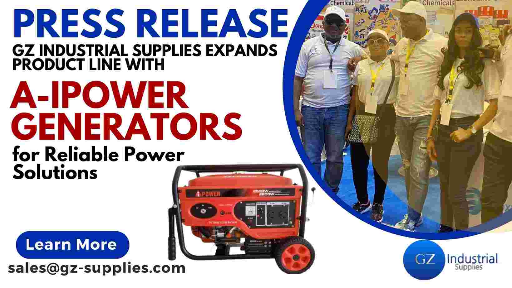 Press Release: GZ Industrial Supplies Expands Product Line with A-IPower Generators for Reliable ...