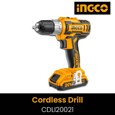 Buy Online Lithium-Ion Cordless Drill 20V INGCO CDLI20012 GZ Industrial ...