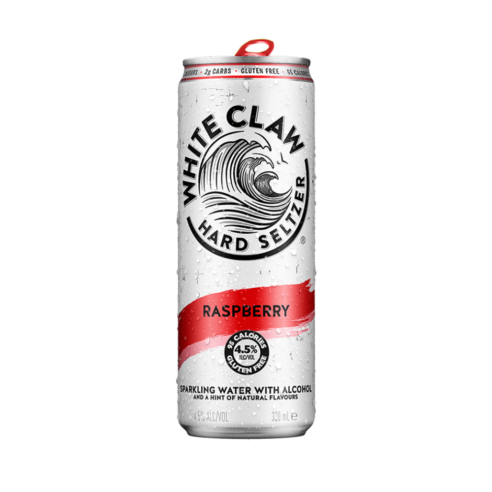 Buy White Claw Raspberry Hard Seltzer Can 330mL - Red Bottle