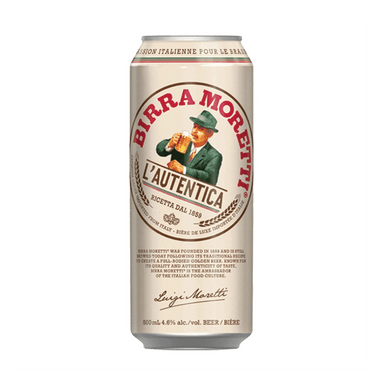Buy Birra Moretti Lager Can 500mL - Red Bottle