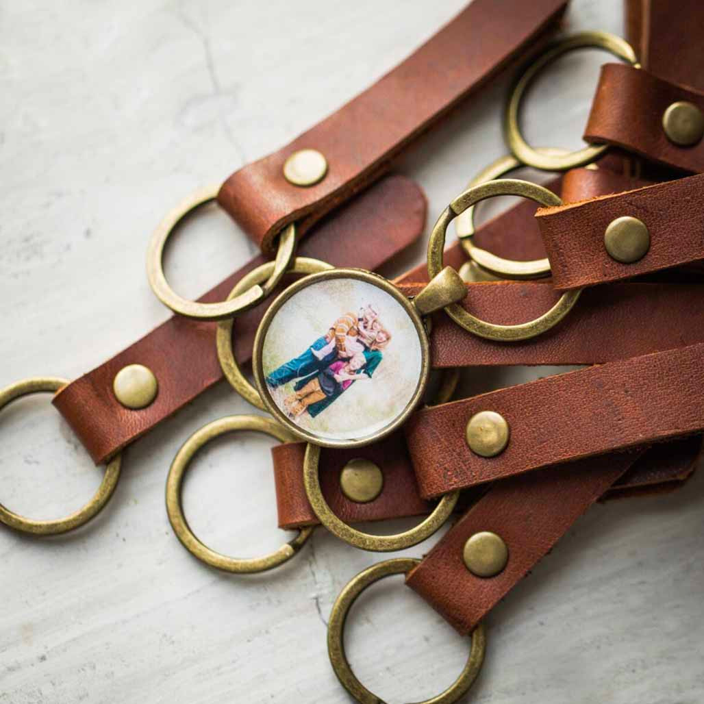 The Henry Locket Keychain is a leather keepsake keychain that holds one ...