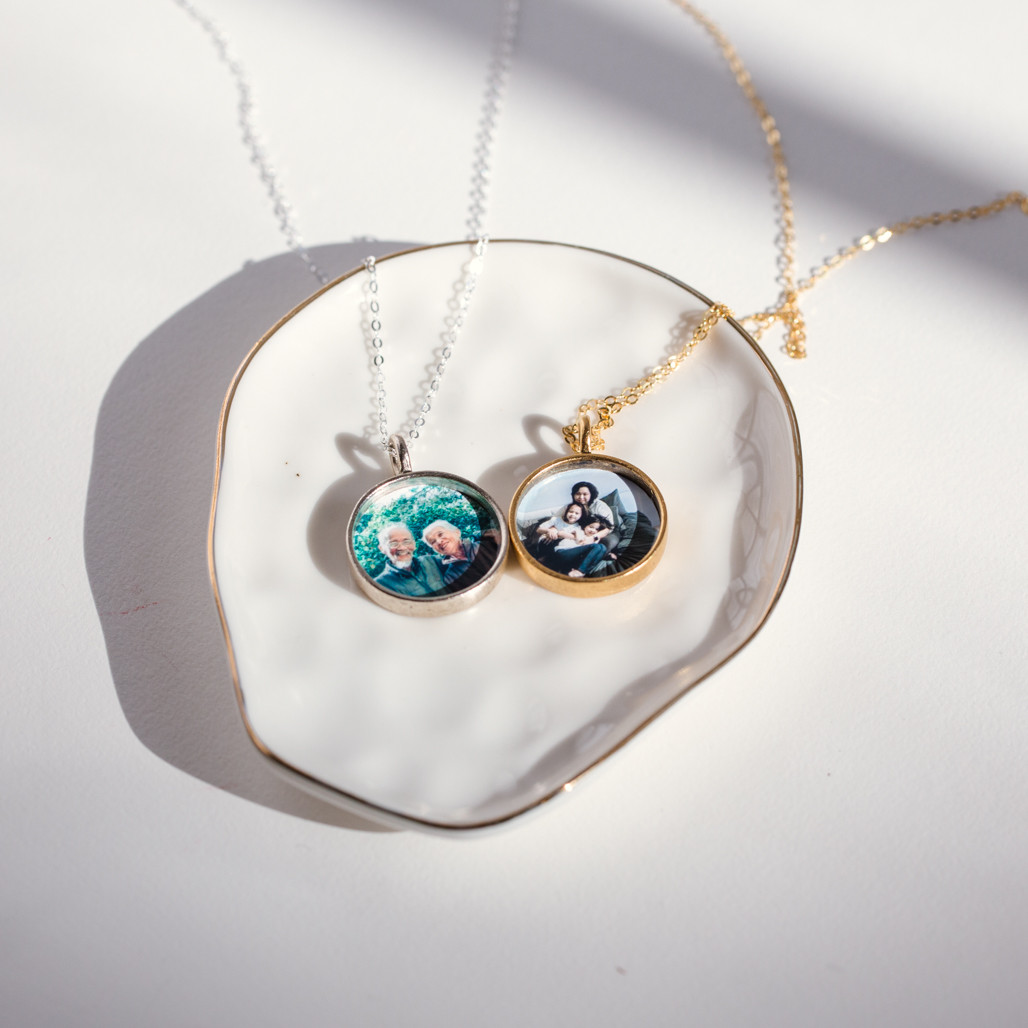 Sterling Silver Pendant Lockets with One or Two Pictures or Photos ...