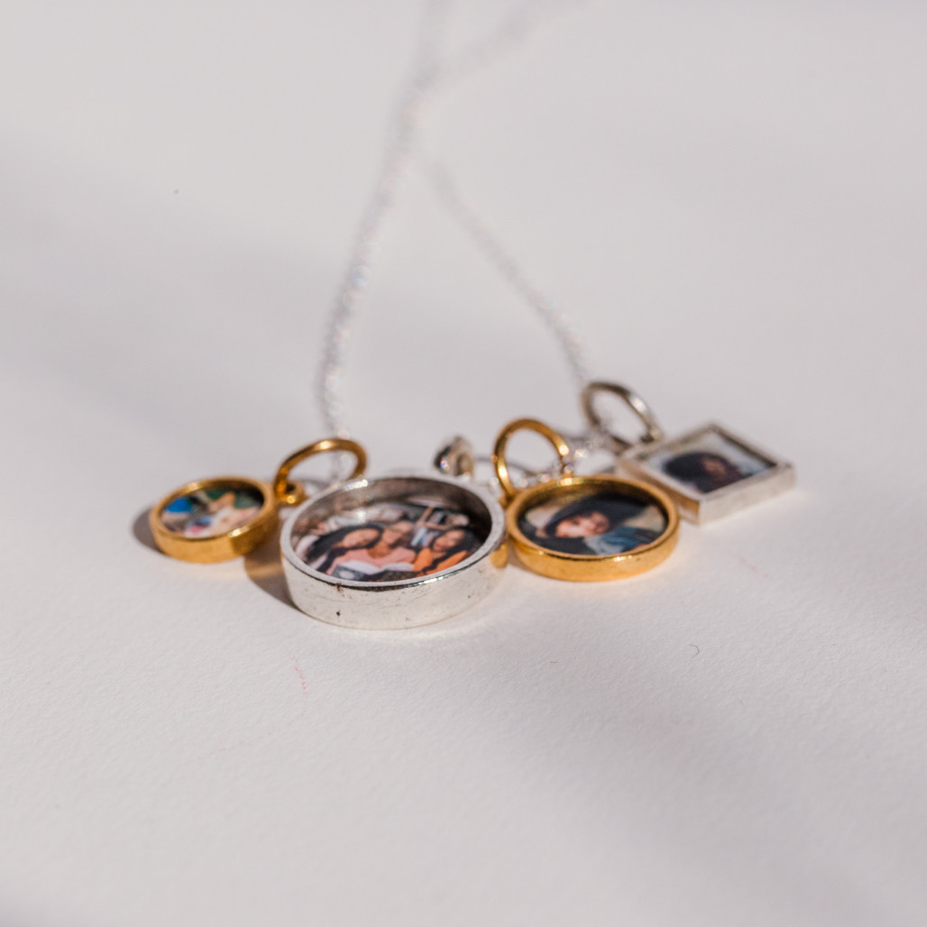 Mixed-metal Keepsake Charm Locket Necklace with Four Keepsake Pictures ...