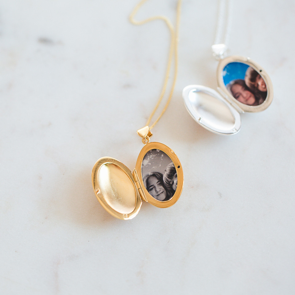Oval Sterling Silver Locket holds 2 pictures inside for weddings ...