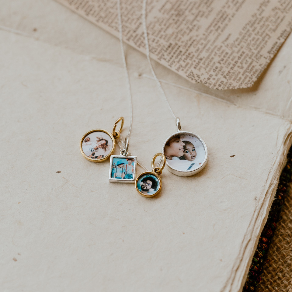 Mixed-metal Keepsake Charm Locket Necklace with Four Keepsake Pictures ...