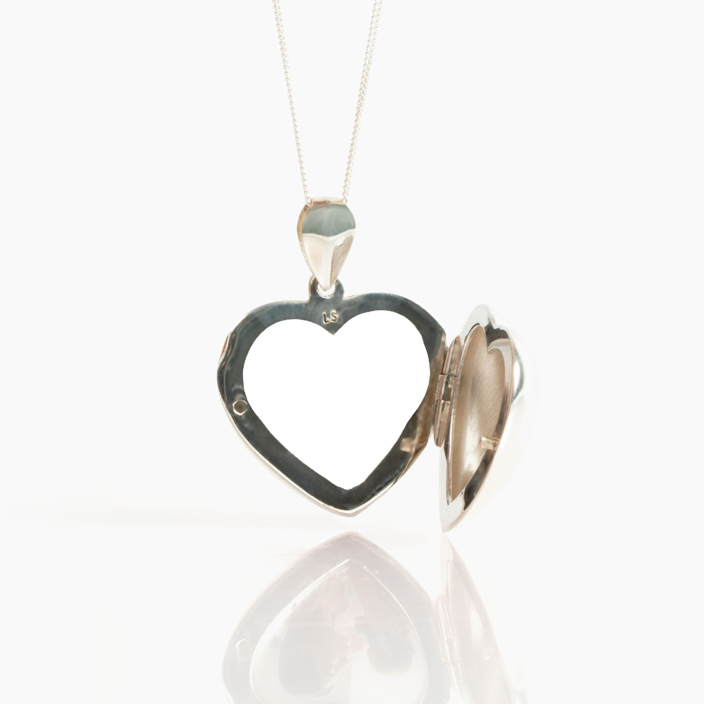 Dainty Silver Heart Locket Necklace with one or two keepsake pictures ...