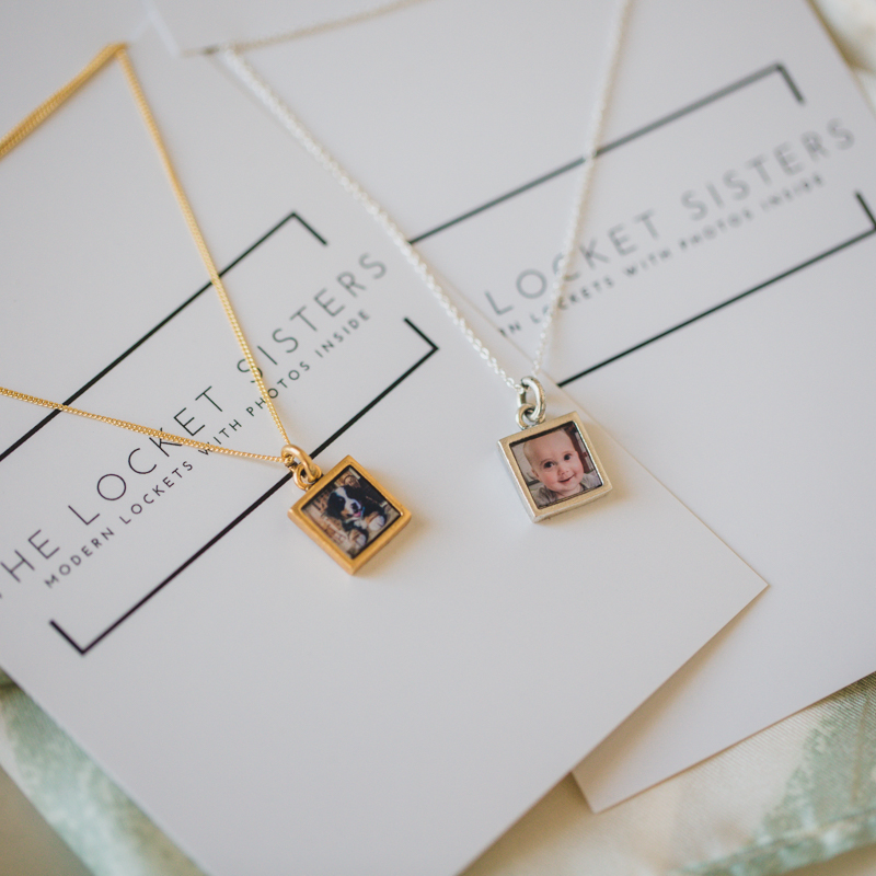 Two small square lockets. - Locket Sisters