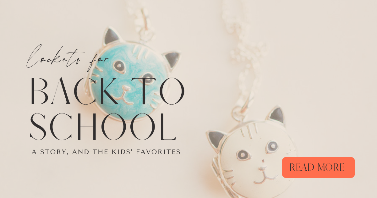Back to School: Meow Meow Cat Locket for Kindergartener - Locket Sisters