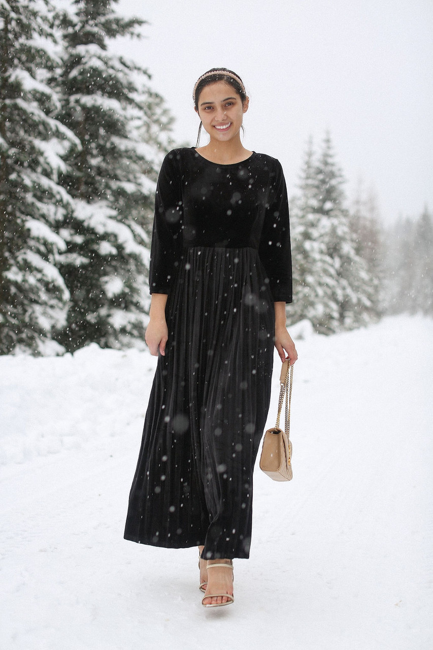 Velvet Holiday Dress (5 Colors) | Modest Women's Dresses