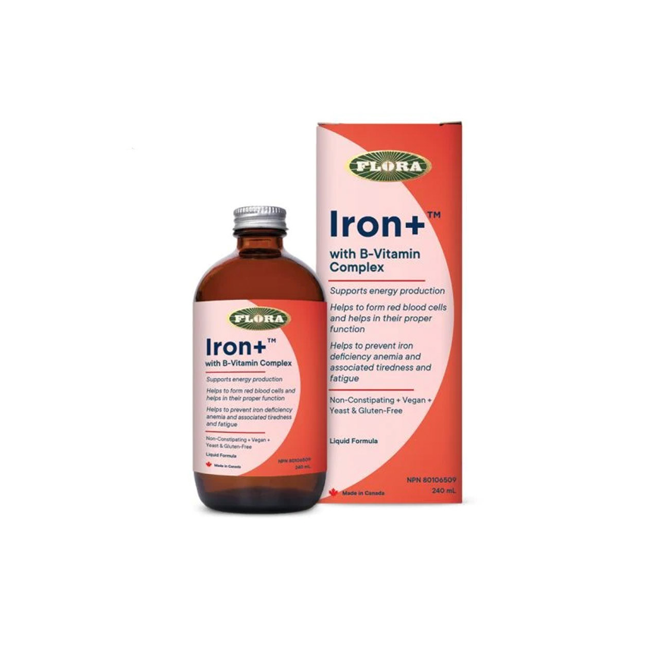 Flora Iron+ with B Vitamin Complex 240ml |Optimize Nutrition