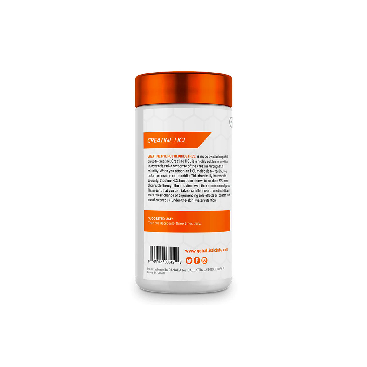 Ballistic Labs Creatine Hcl 120cap Optimize Nutrition