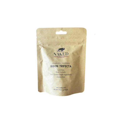 Naked Organs Grass Fed/Finished Bison Trifecta 180cap | Optimize Nutrition