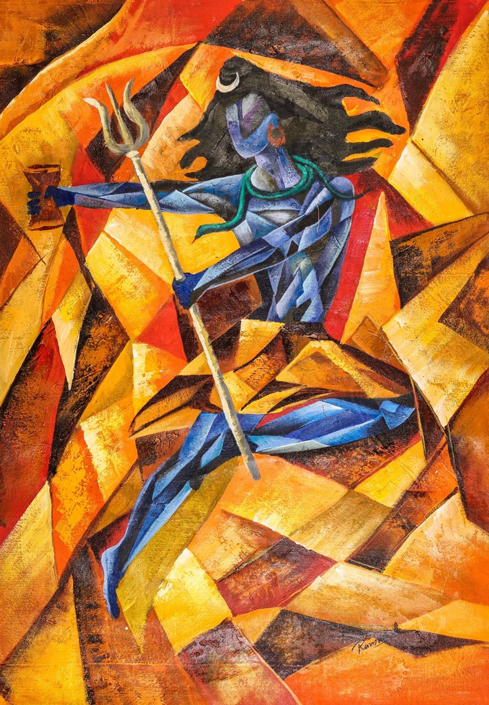 Buy Abstract Shiva - Abstract, Modern, Geometric Painting Online | Fizdi