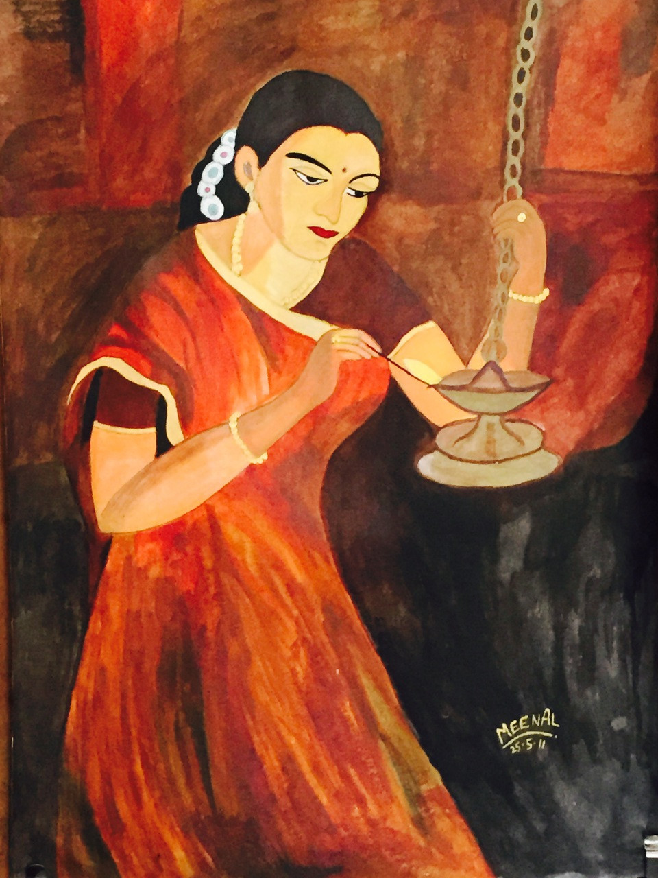 Buy Enlighting Lamp by Meenal Soni@ Rs. 7190. Code:ART_MLSI02_2230 ...