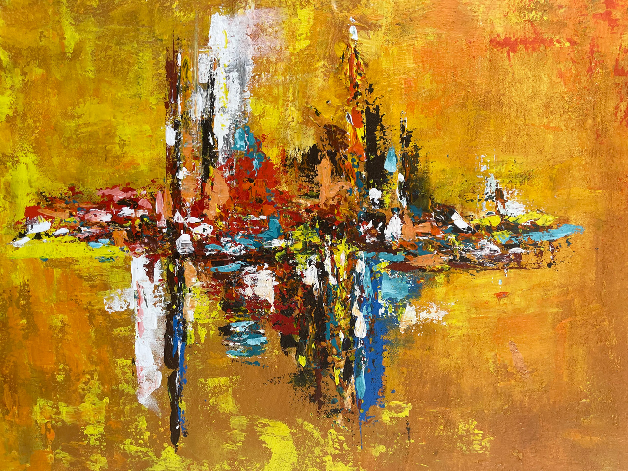 Buy Aarambh (beginning) - Abstract art depicting sun s energy Handmade ...
