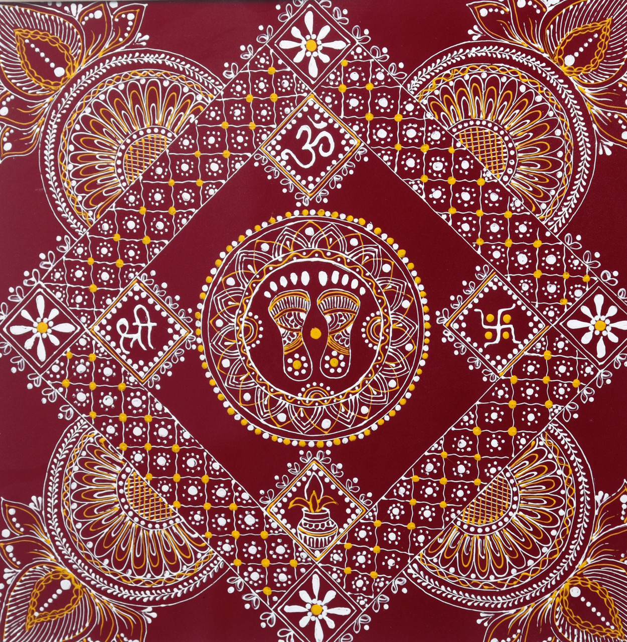 Buy Aipan art Maa Laxmi pith Handmade Painting by RAKHI GUPTA. Code:ART ...
