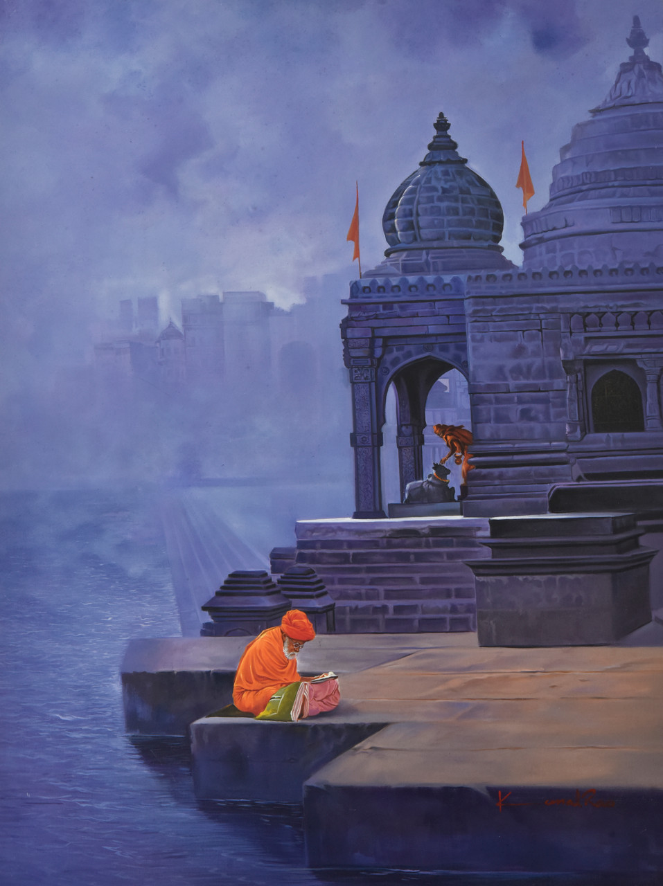 Buy Banaras Ghat Handmade Painting by KAMAL RAO. Code:ART_640_70847 ...