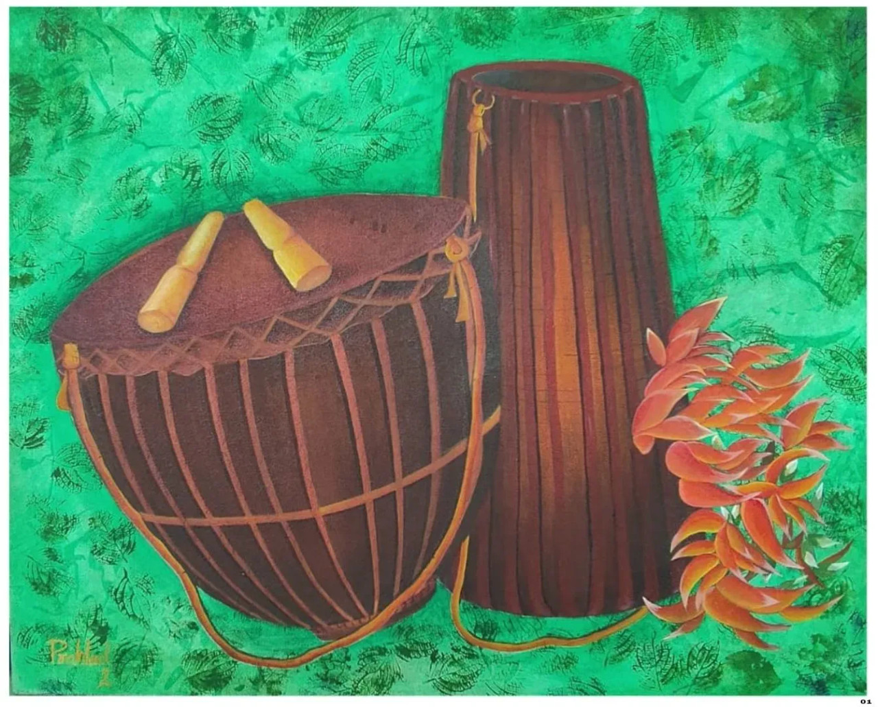Buy Santhali Traditional Bands (ART-15206-100888) - Handpainted Art ...