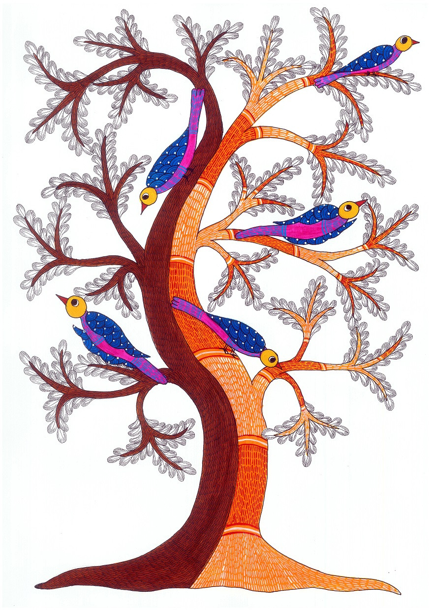 Buy 2 in 1 tree Handmade Painting by Suruchi Agarwal. Code:ART_283_6266 ...