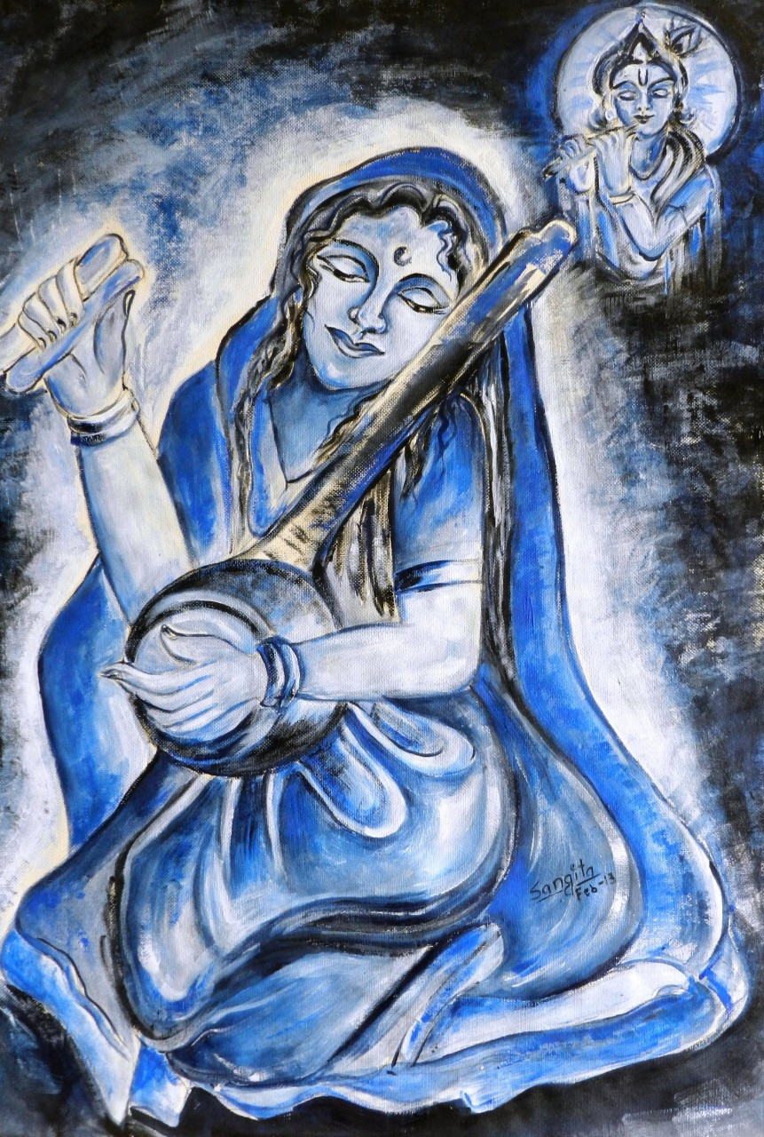 Meera Art2 - Handpainted Art Painting - 22in X 30in - Fizdi.com