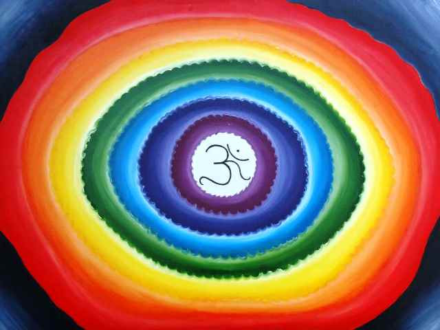 Power of Om - 48in X 48in (Framed),ART_ARKI04_4848,Acrylic Colors ...