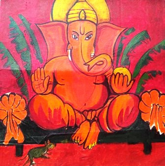 Bappa - 12in x 12in,ART_KRMD04_1212,Mangal Murti,Bappa, Ganesha,Acrylic ...
