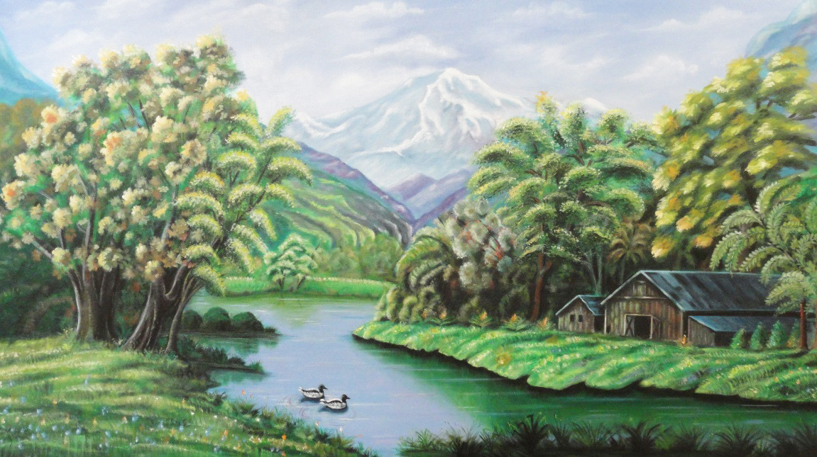 Winter Paintings | Buy Beautiful Winter Morning Handmade Painting