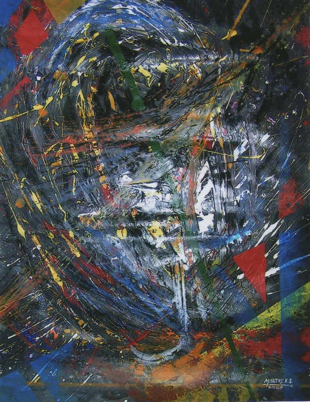 Dark Abstract - 20in X 24in,ART_KJME15_2024,Oil Colors,Abstract,Black ...