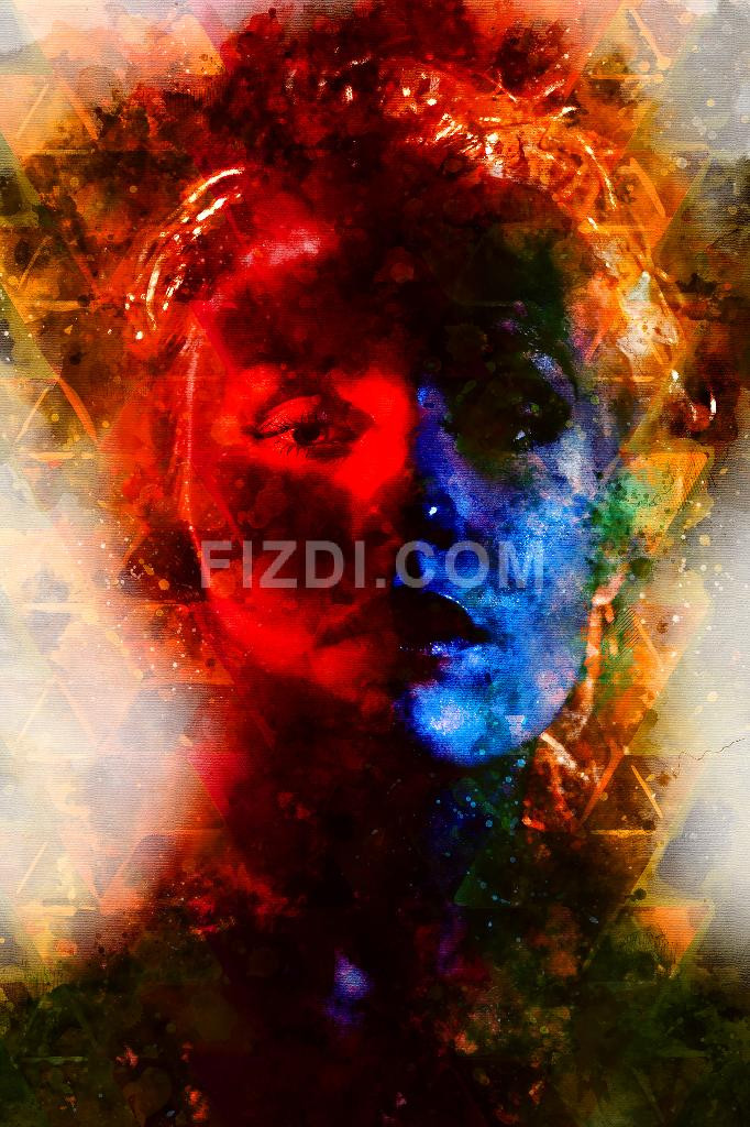 Shop Weird Colour Portrait (PRT_86) - Canvas Art Print - 21in X 32in ...