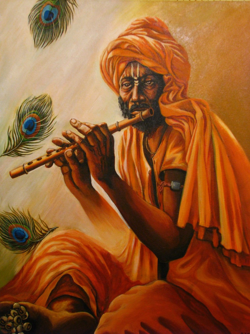 Sadhu with Basari - 24in X 30in,ART_AICY04_2430,Acrylic Colors,Rolled ...