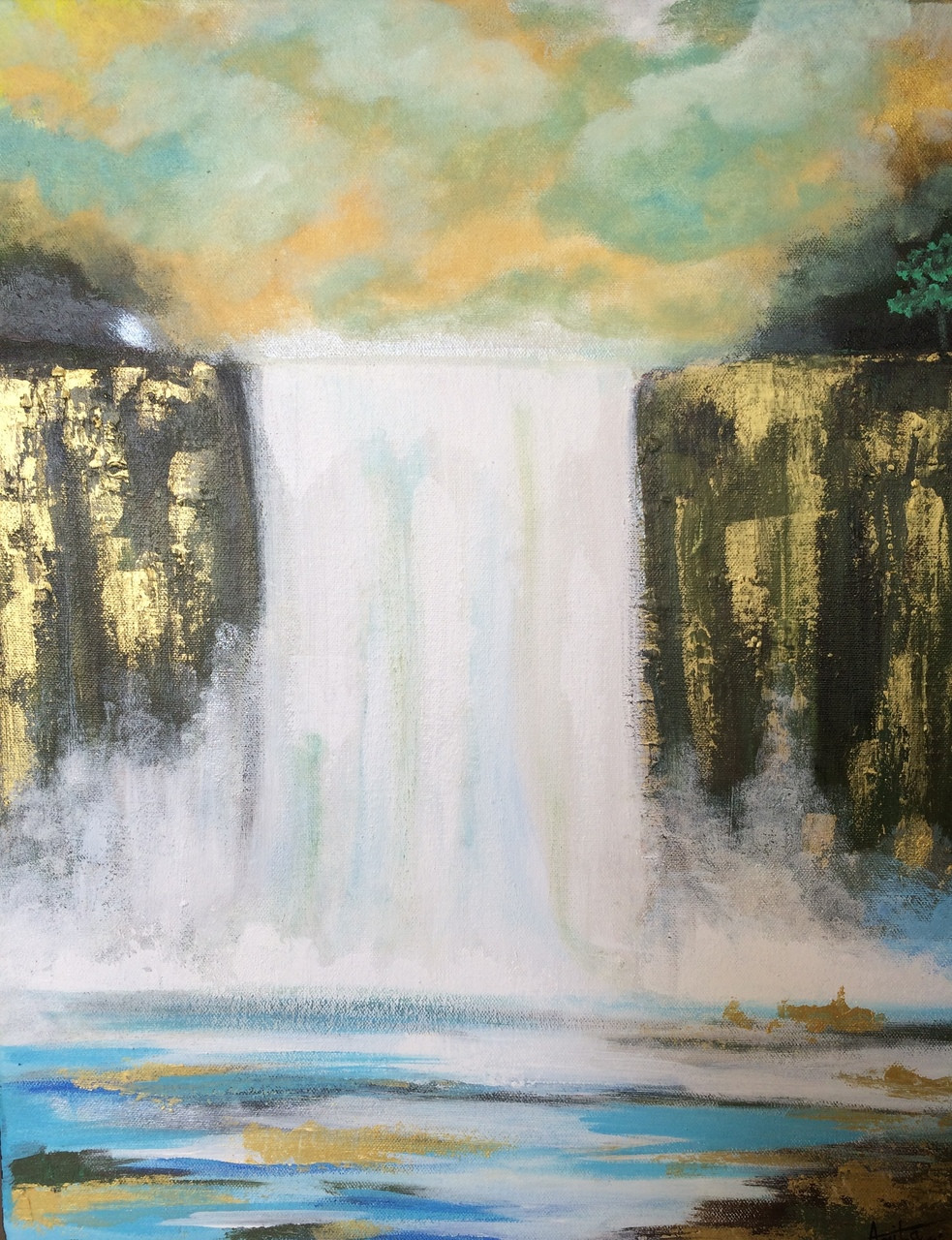 Buy Abstract Waterfall !! Handmade Painting by AMITA D. Code:ART_1784 ...