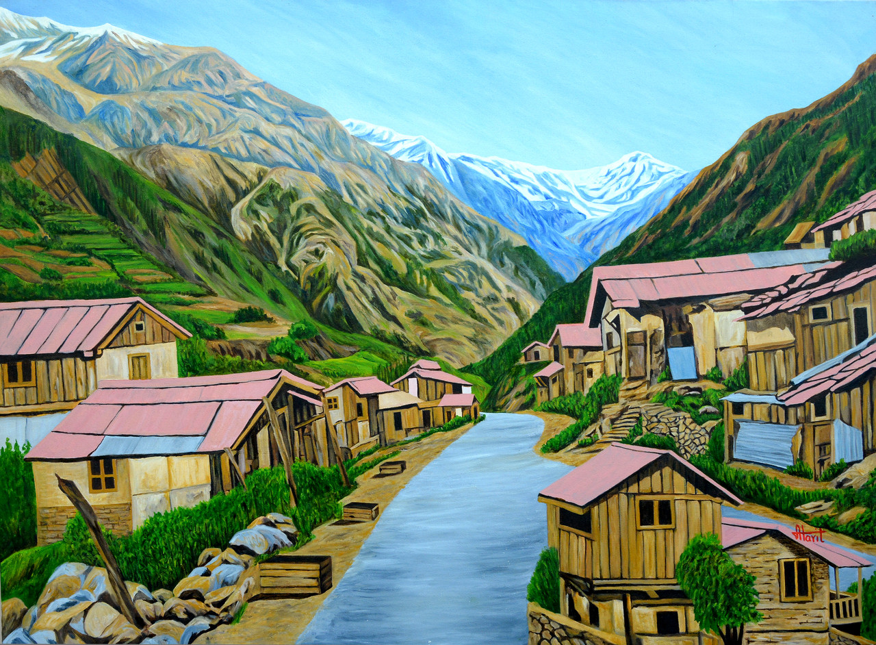 Buy Beautiful Sikkim Handmade Painting by AJAY HARIT. Code:ART_2948 ...