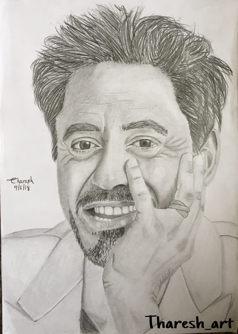 Buy Robert Downey jr Handmade Painting by THARESH KUMAR KG. Code:ART_5084_29663 - Paintings for ...