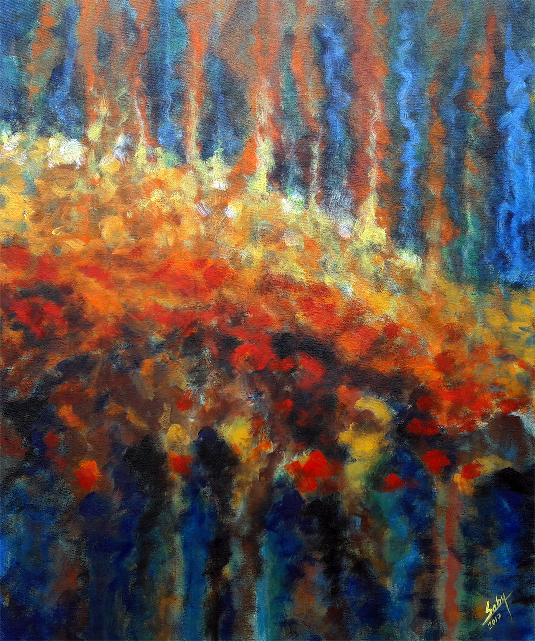 Buy Fire Handmade Painting by SEBY AUGUSTINE. Code:ART_464_22633 ...