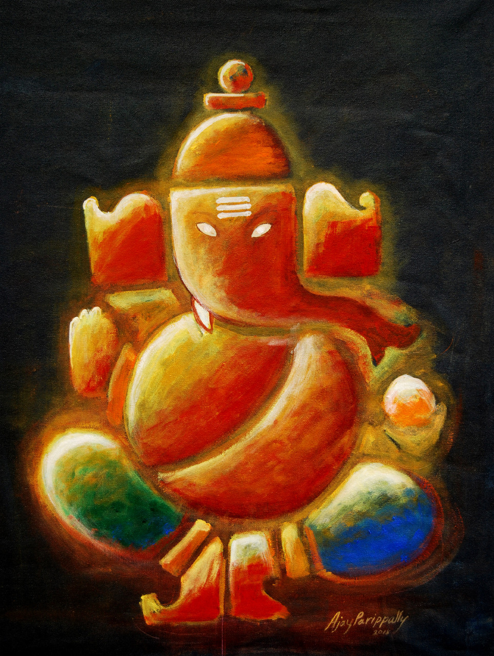 Buy Siddhi Vinayaka Handmade Painting by AJAY PARIPPALLY. Code:ART_1088 ...