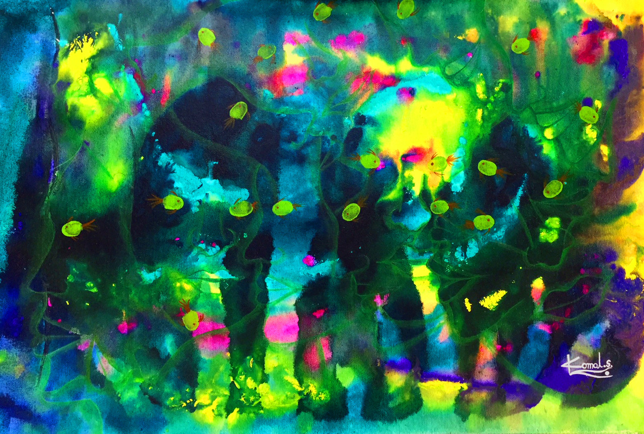 Buy RADHE KRISHNA MULTIPLE FACES Handmade Painting by KOMAL J SAVALIYA ...