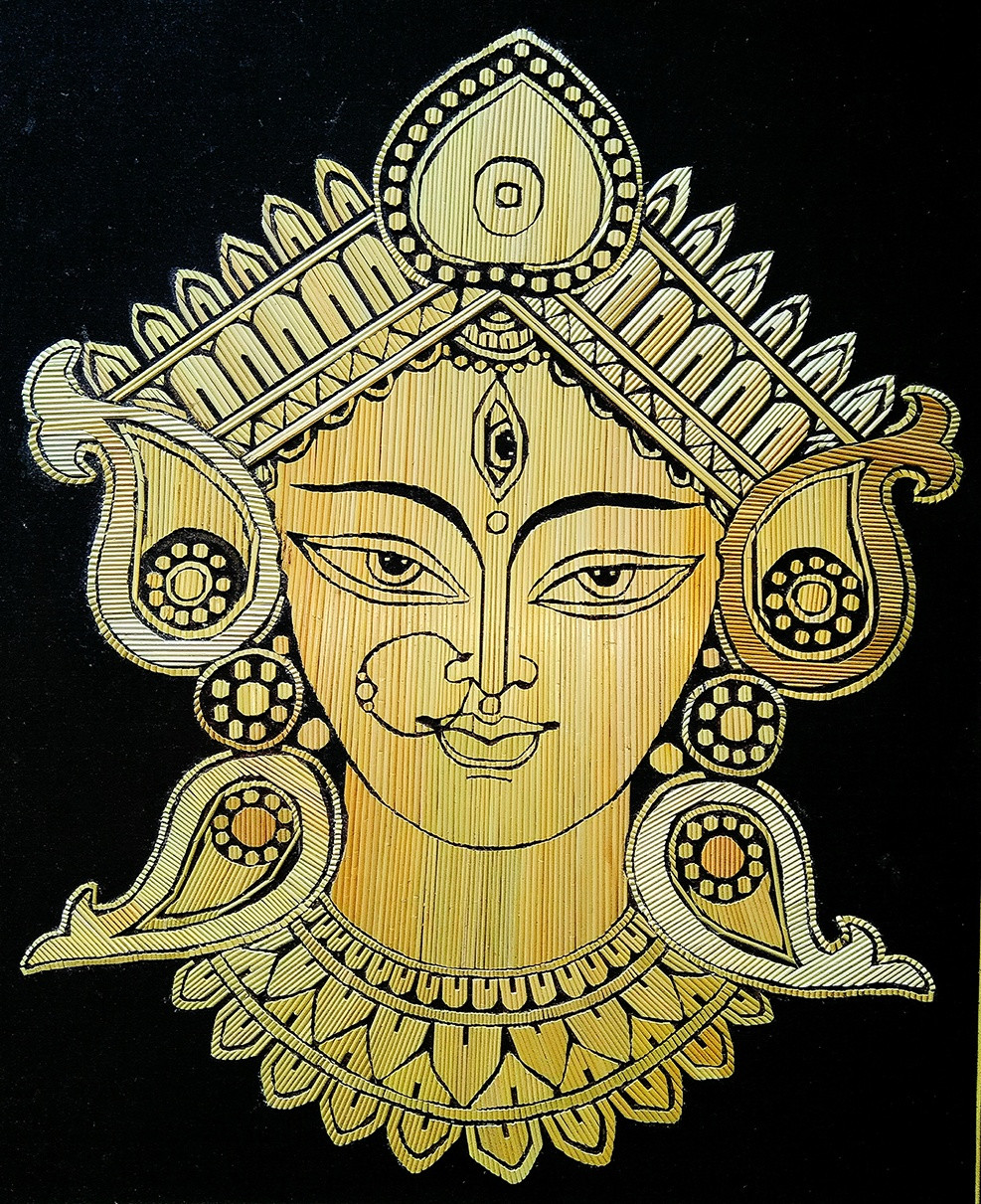 Buy Maa Durga Handmade Painting by UMESH BHARTI. Code:ART_4397_38735 ...