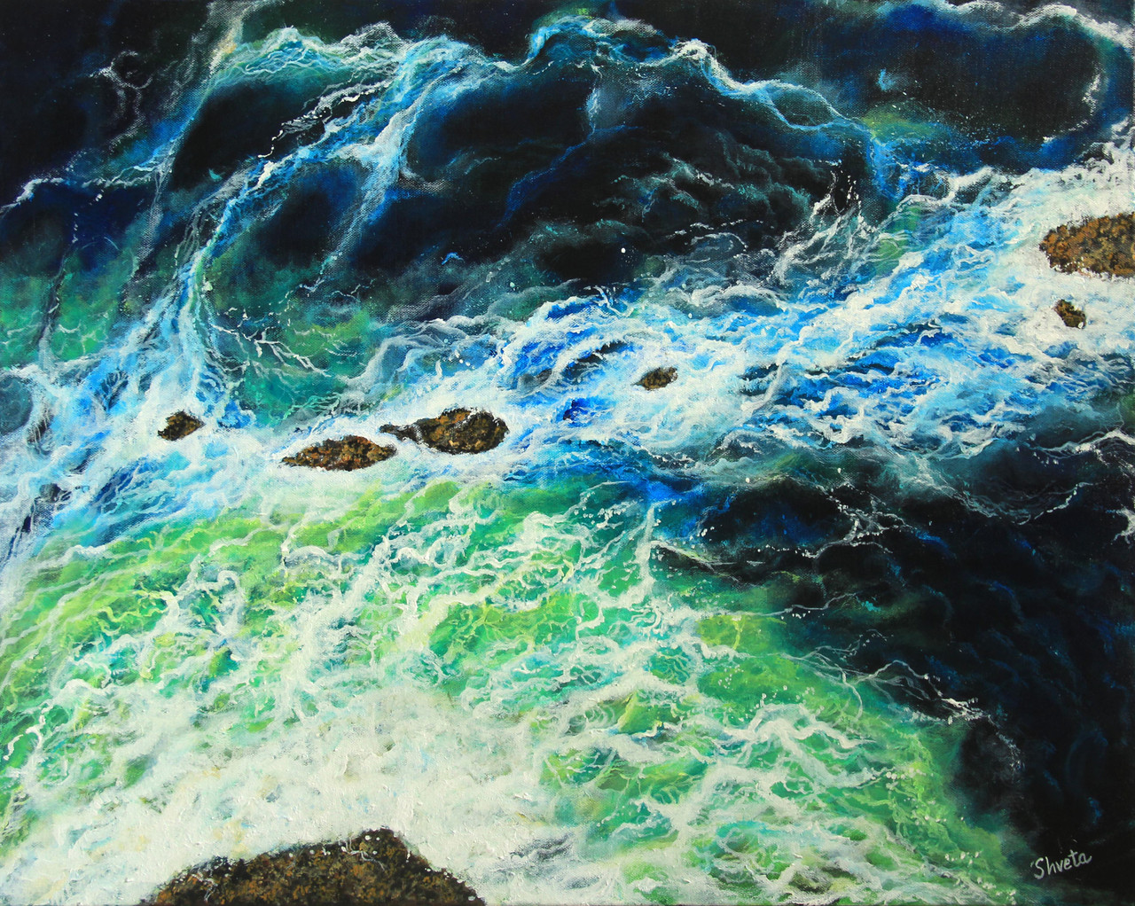 Buy Intrigue Handmade Painting by SHVETA SAXENA. Code:ART_6584_37812 ...