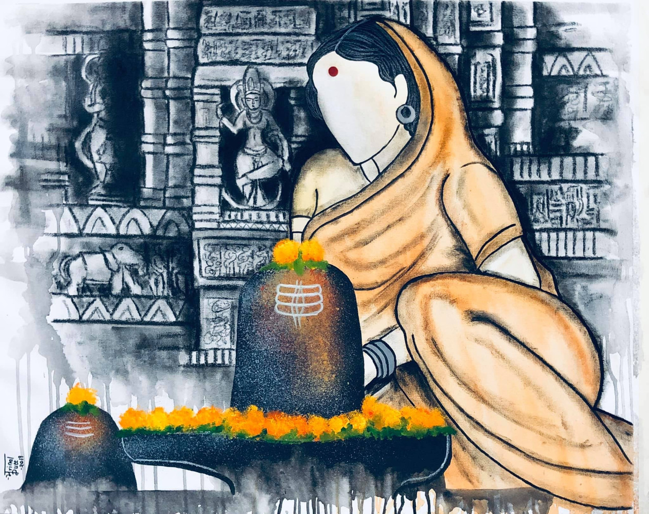 Buy Divya Handmade Painting by MRINAL DUTT. Code:ART_7129_43157 ...