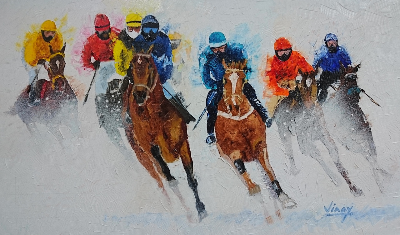 Buy White turf Handmade Painting by VINAY BABAR. Code:ART_3013_43543 ...
